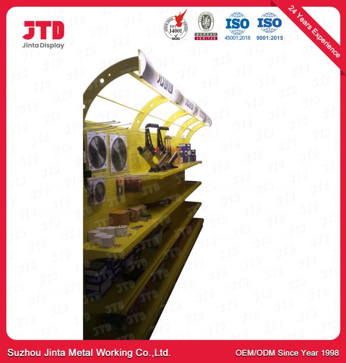 Yellow Power Tools Display Rack Stand 1800mm With Light Box