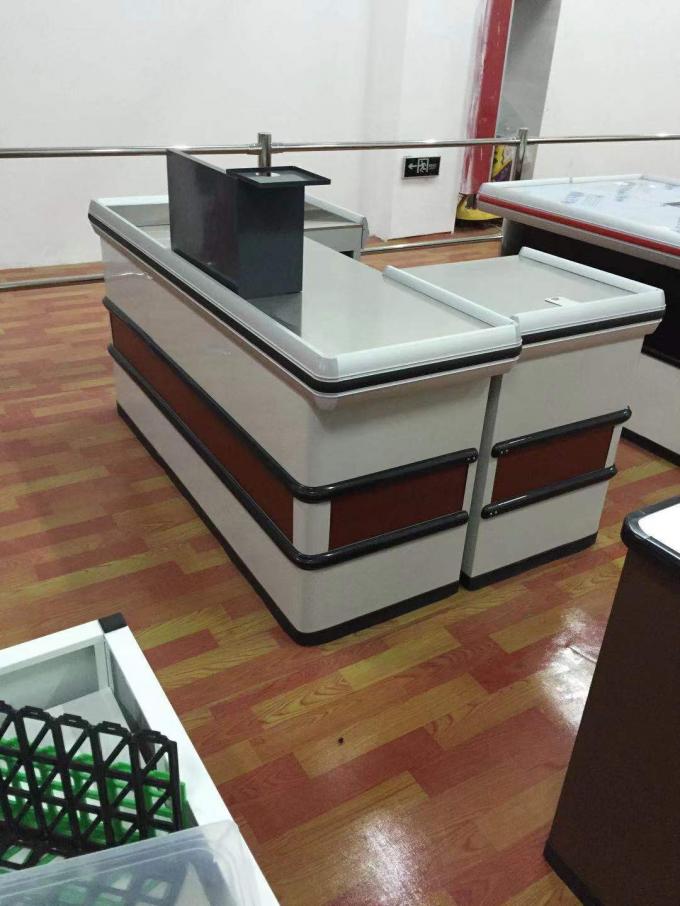 1200mm 1600mm Supermarket Checkout Counter ISO9001 Retail Check Out Counter