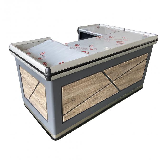 Black Supermarket Till Counter CE L Shape Cash Counter For Shop
