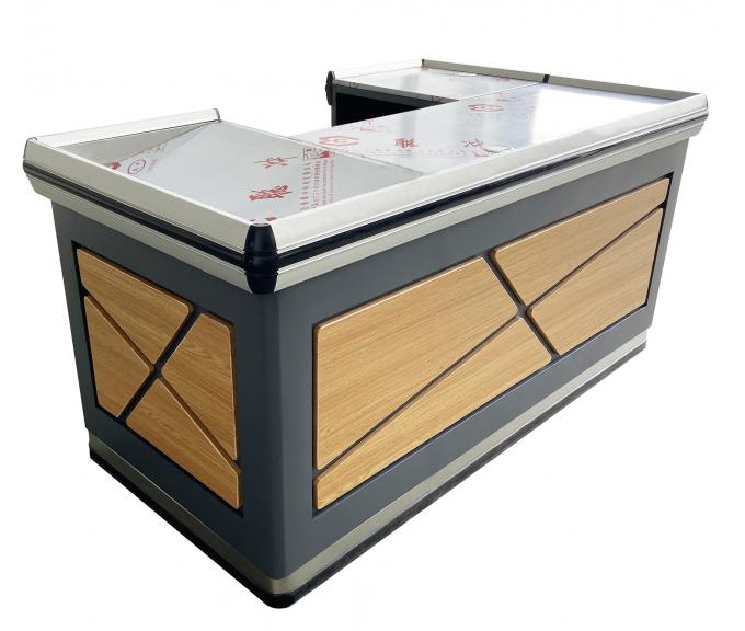 Black Supermarket Till Counter CE L Shape Cash Counter For Shop