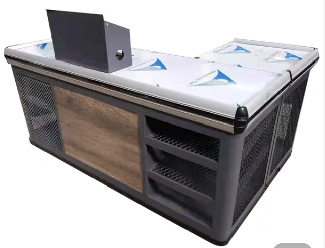 850mm Supermarket Cashier Counter White Cashier Table For Shop