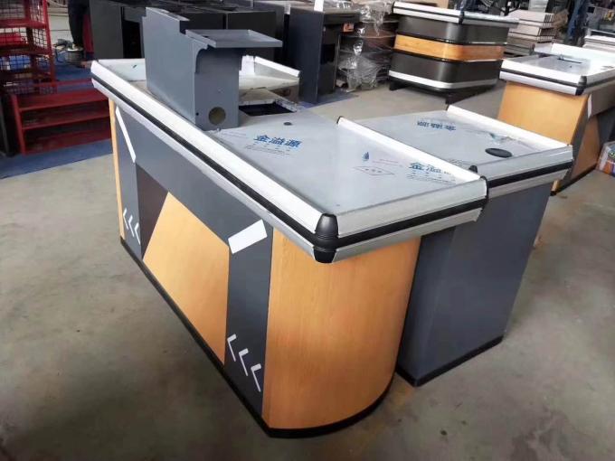 850mm Supermarket Cashier Counter White Cashier Table For Shop
