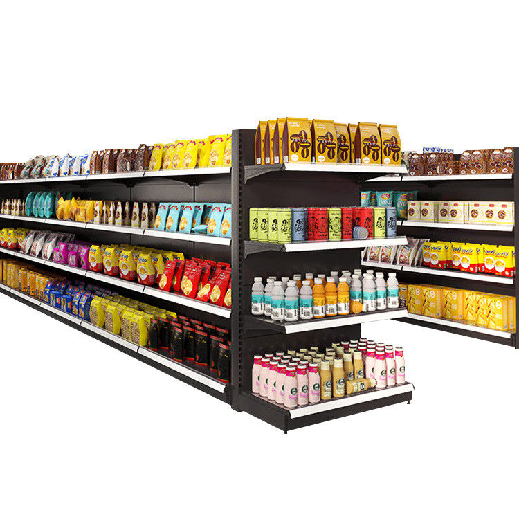Double Side Grocery Retail Store Gondola Shelving Steel Supermarket ...