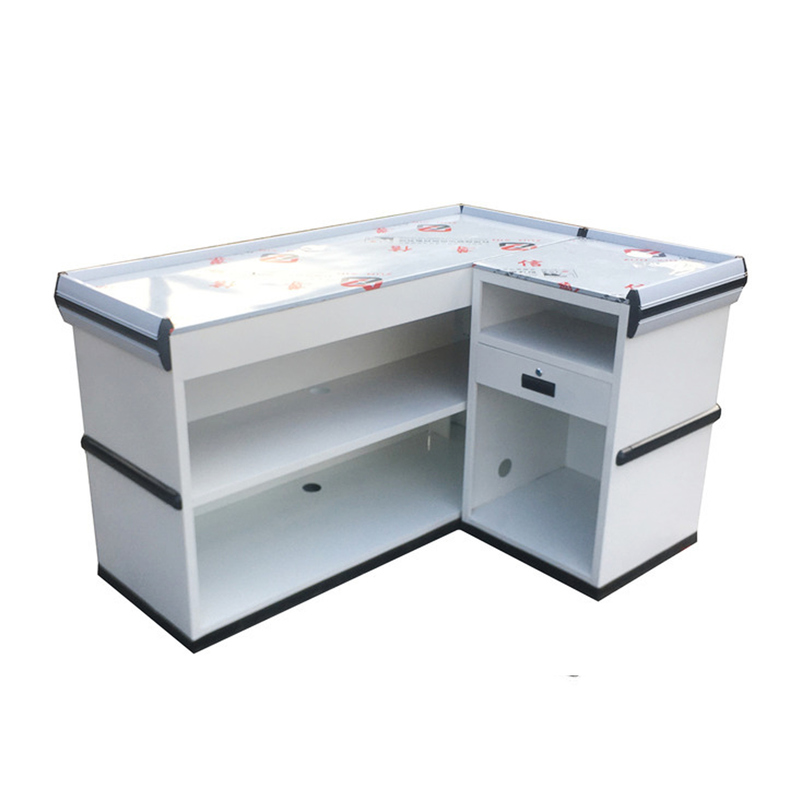 Knock Down Supermarket Checkout Counter with Adjustable Height