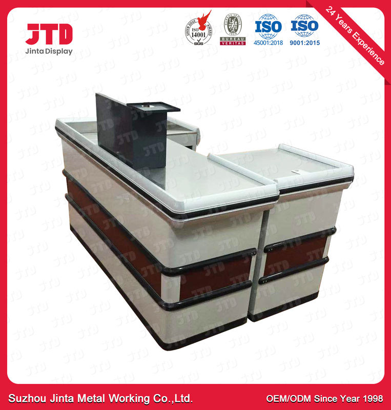 850mm Supermarket Cashier Counter White Cashier Table For Shop