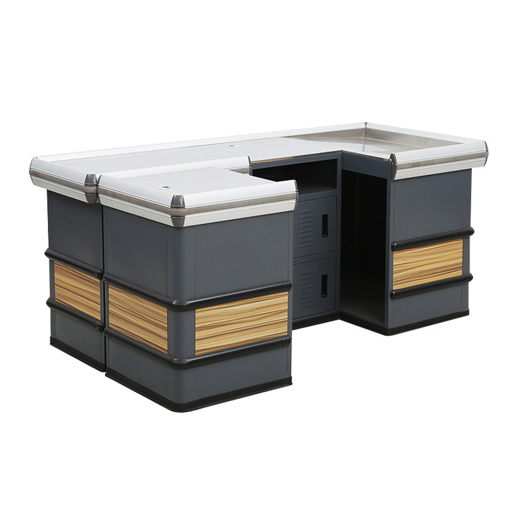 Cold Rolled Steel Cashier Cabinet Checkout Counter 550 - 1200mm Width ...