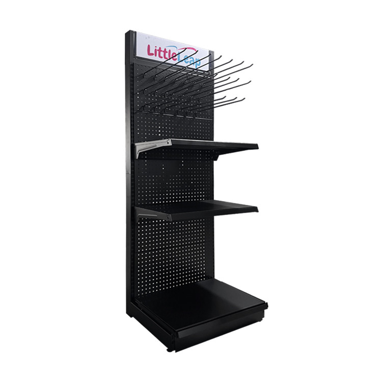 Metal Tool Display Rack For Grocery Store With Perforated Back Panel ...