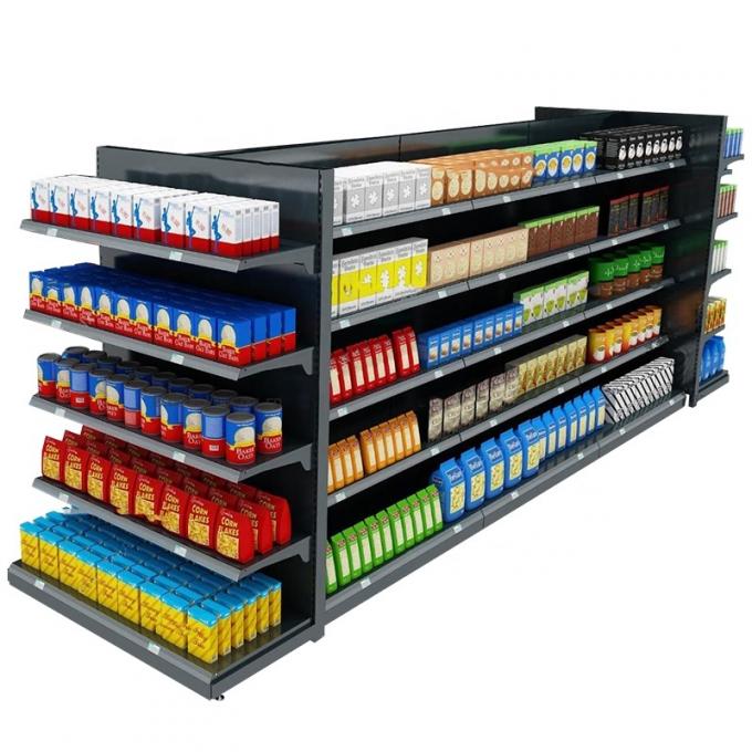 Powder Coated Grocery Store Shop Display Shelving Gondola Supermarket ...