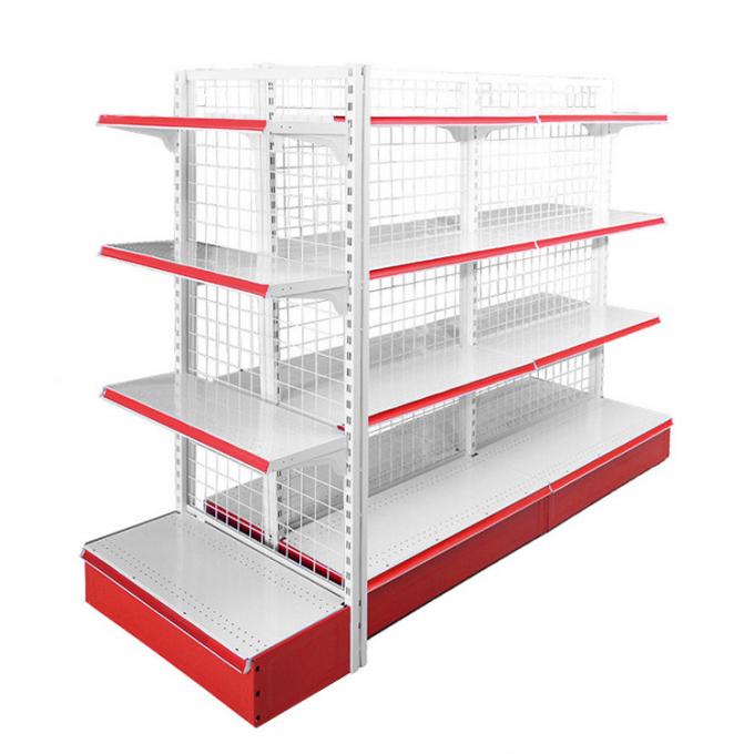 Supermarket Retail Store Mesh Wire Display Shelving Customized Double ...