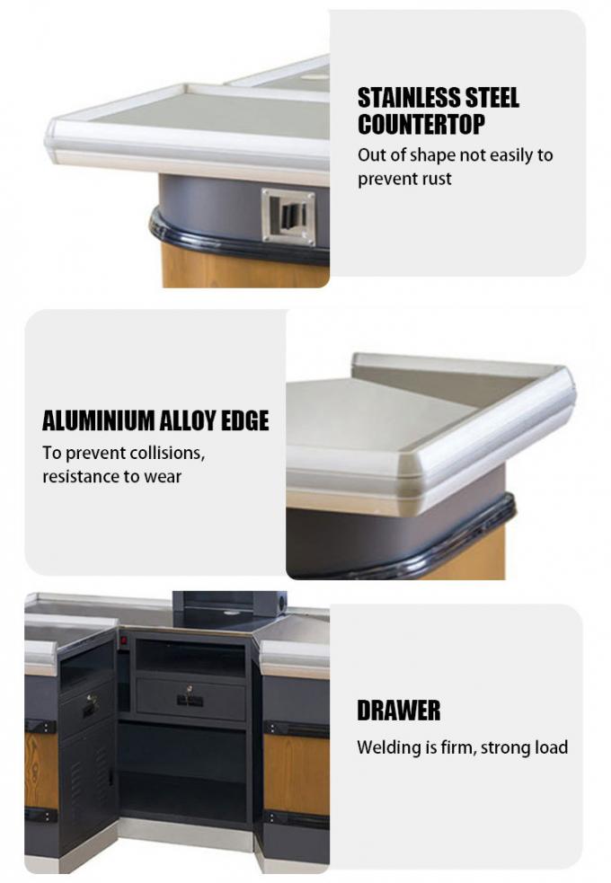 Supermarket Using Checkout Counter Cold Rolled Steel Retail Check Out ...
