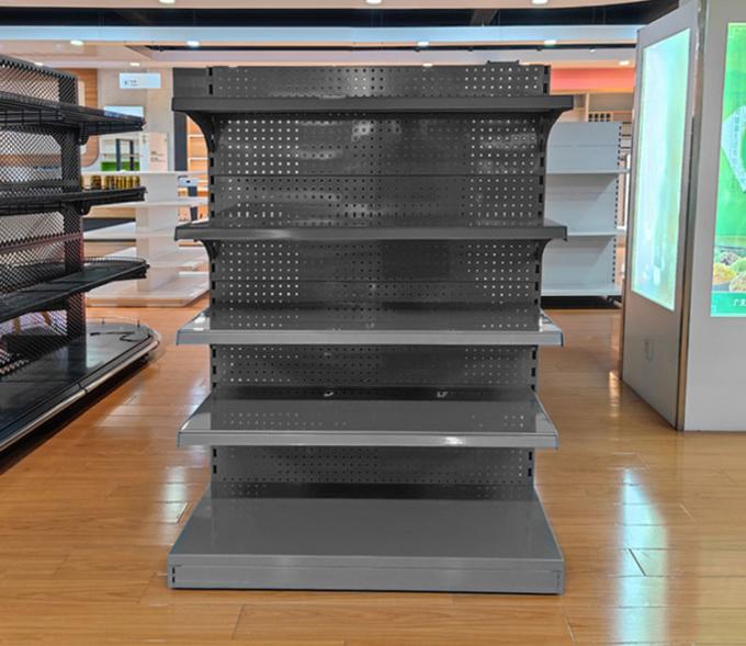 Cold Rolled Steel Retail Supermarket Shelving System With 30-80KG/Layer ...