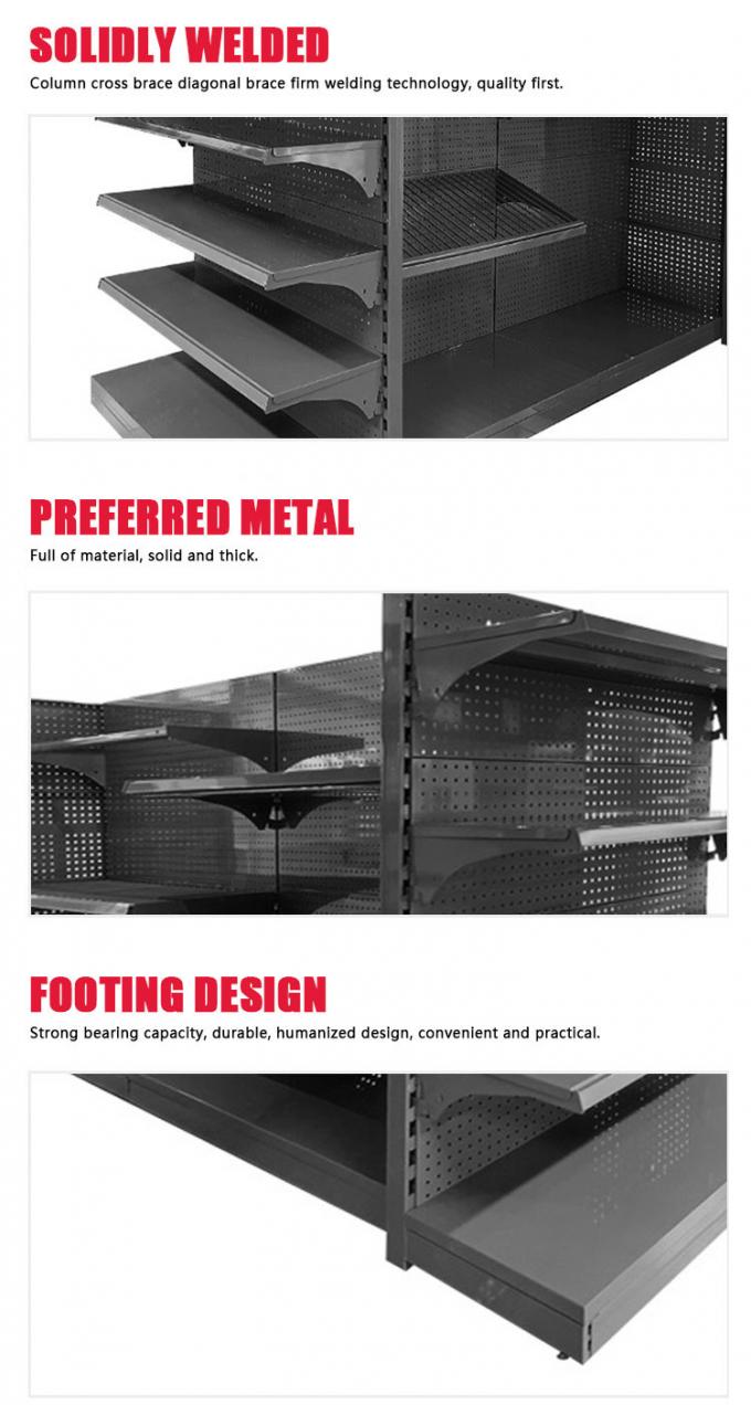 Cold Rolled Steel Retail Supermarket Shelving System With 30-80KG/Layer ...