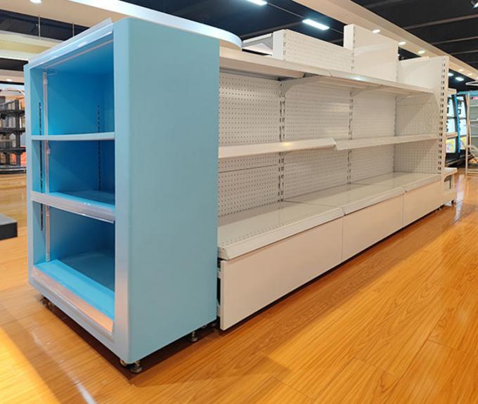 Cold Rolled Steel Supermarket Display Shelving For Customized Display Needs